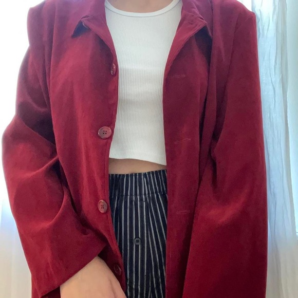 Jackets & Coats | Vintage Red Velvet Blazer Labeled Size 2x | Poshmark